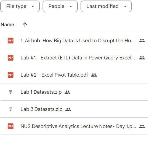 NUS PROFESSIONAL CERT IN BUSINESS ANALYTICS COURSE (PART 1-DESCRIPTIVE ...