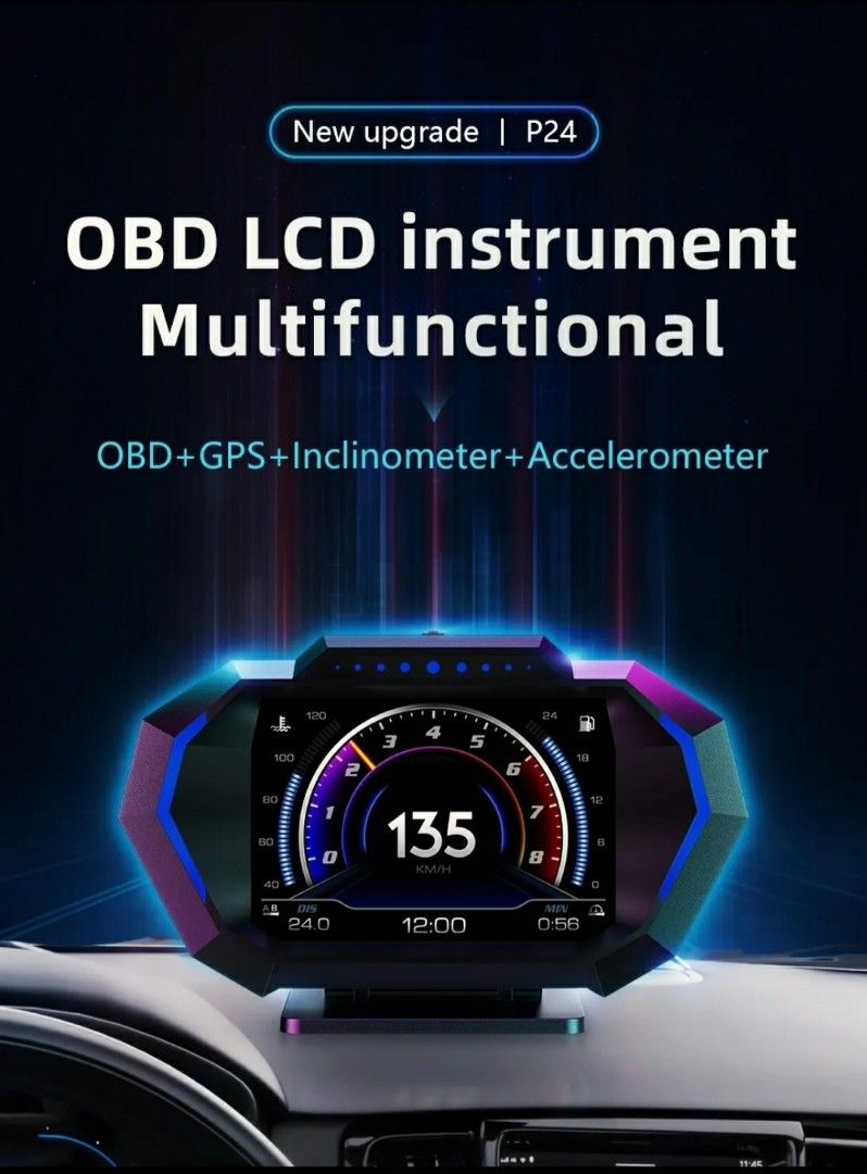OBD II. GPS HUD LCD Display Meter (Universal), Car Accessories, Electronics & Lights on Carousell