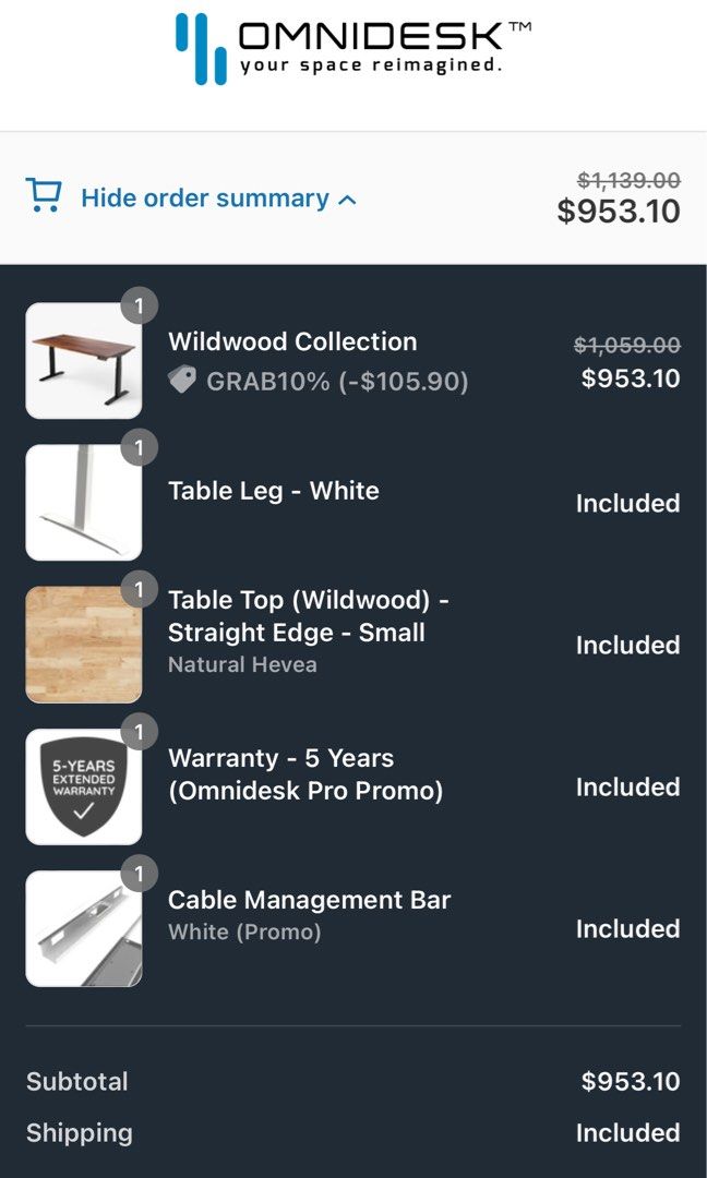 OmniDesk Wildwood, Furniture & Home Living, Furniture, Tables & Sets on ...