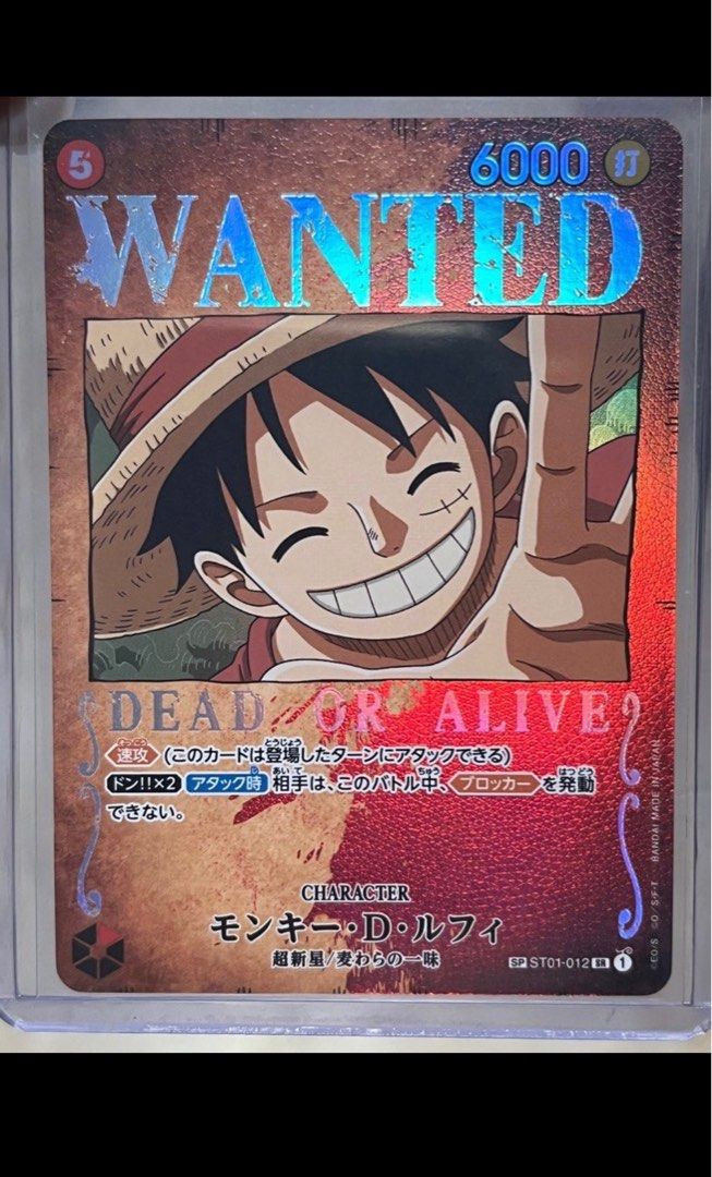 One Piece OP04 OP03 Wanted Luffy AA Card, Hobbies & Toys, Toys & Games ...
