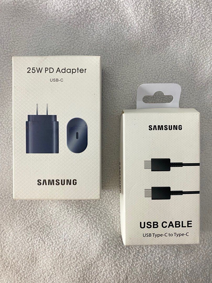 ORIGINAL SAMSUNG 25W adapter and type c to type c cable, Computers ...