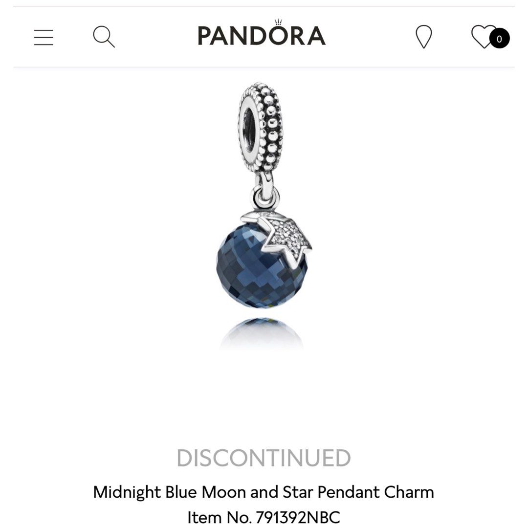 Pandora Midnight Blue Moon and Star Dangle Charm on Carousell