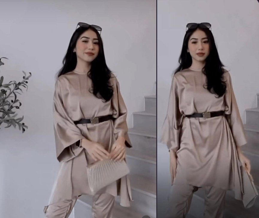 PBB Satin Set in Champagne, Women's Fashion, Dresses & Sets, Sets or ...