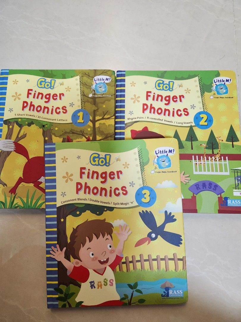 Phonics finger phonics level 1 2 3, 興趣及遊戲, 書本 & 文具, 兒童書籍 - Carousell