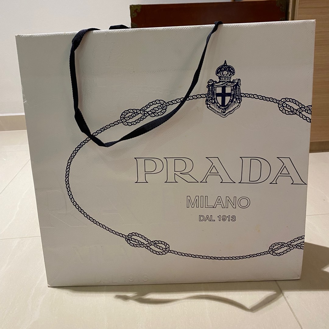 Prada paper bag (large), Luxury, Bags & Wallets on Carousell