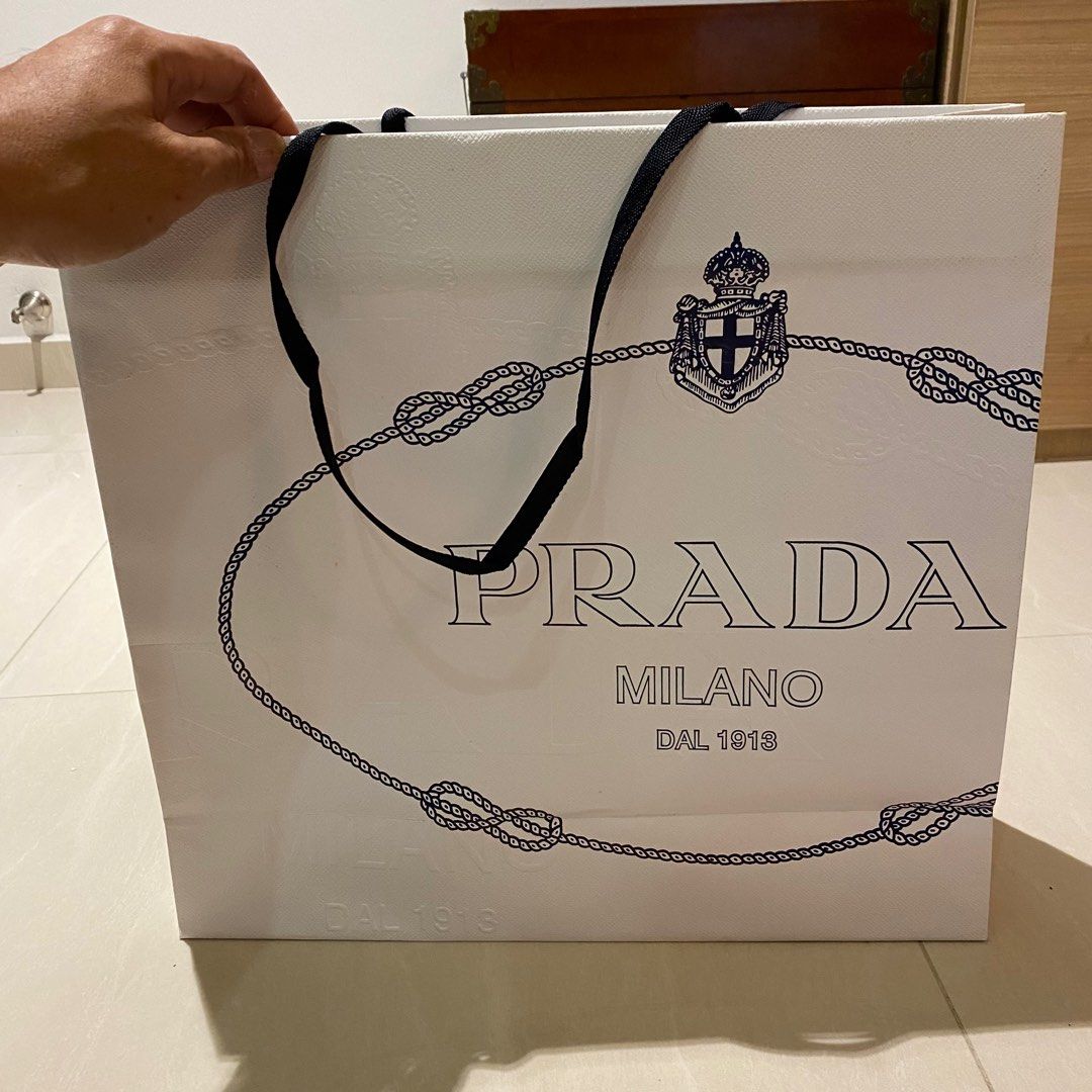 Prada paper bag (large), Luxury, Bags & Wallets on Carousell