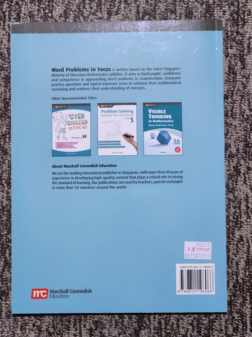 Primary 5A Word Problems in Focus Marshall Cavendish Mathematics, Hobbies & Toys, Books ...