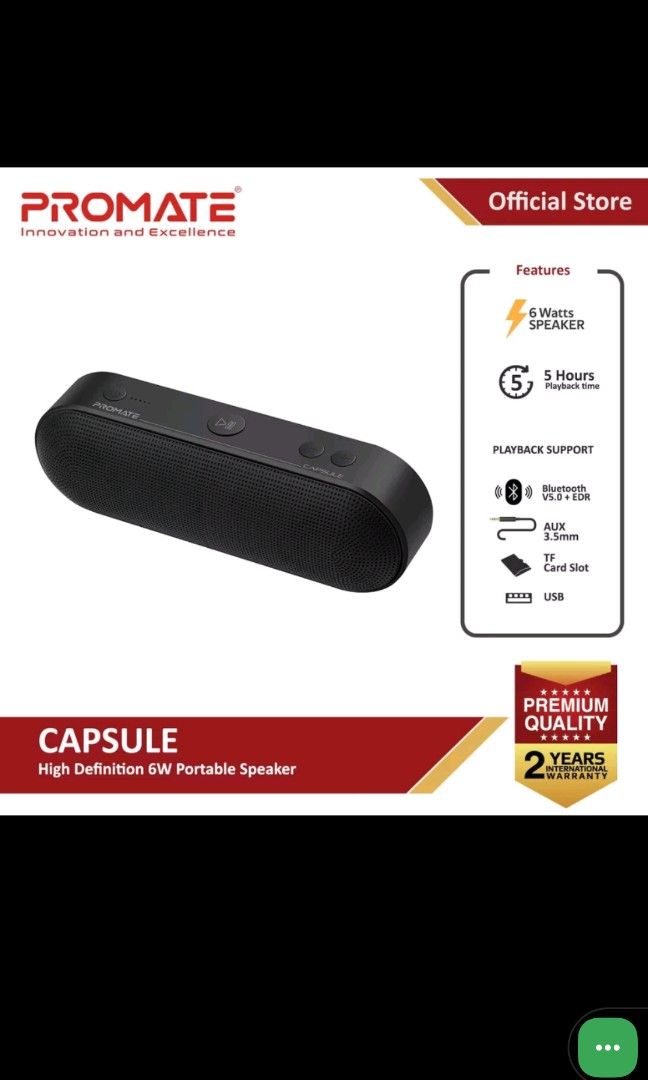 Promate Capsule Bluetooth Speaker, Audio, Soundbars, Speakers ...