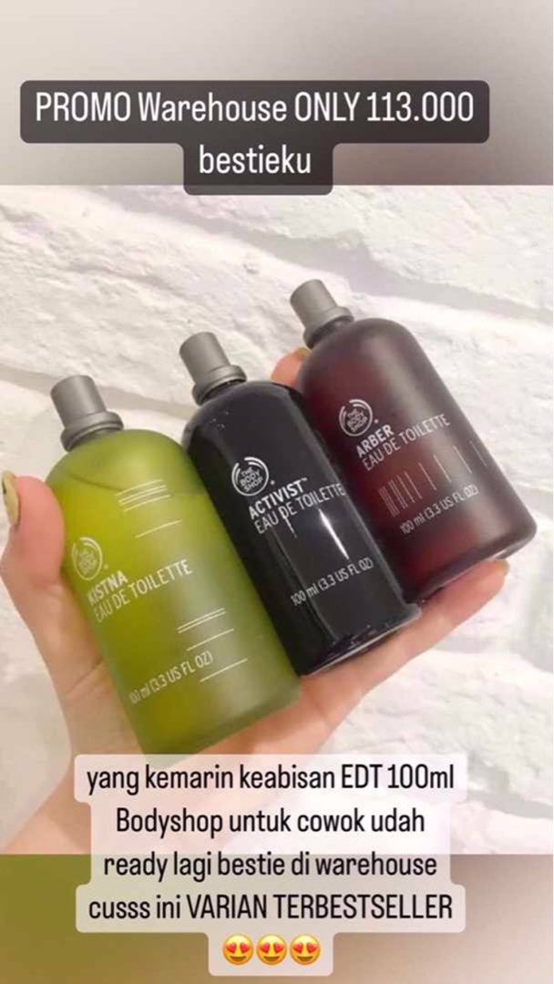 PROMI WAREHOUSE EDT 100ml Bodyshop khusus cowok untuk testimoni2 bisa ...