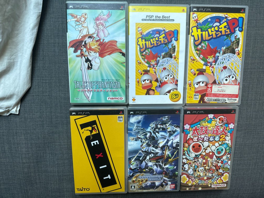 PSP Games: Tales of Phantasia, Taiko 2, Exit, Ape, Gundam total $300, 電子遊戲, 電子遊戲, 其他 - Carousell