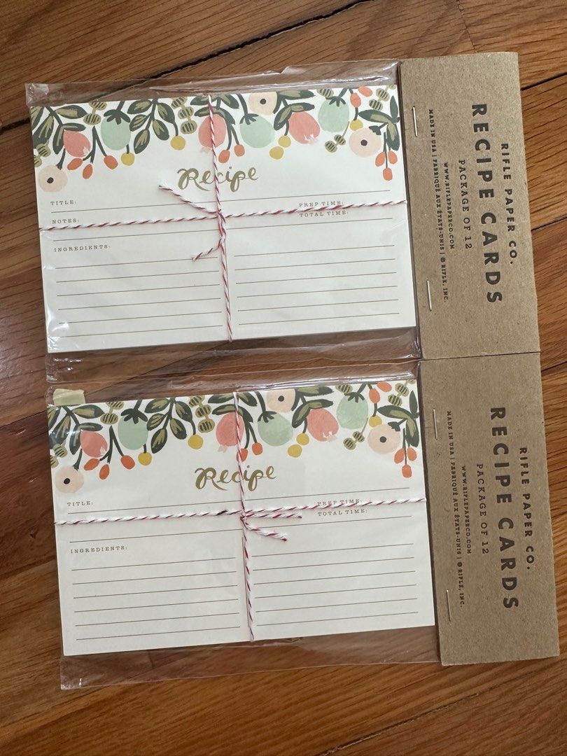 Rifle Paper Co Recipe Cards, 興趣及遊戲, 手作＆自家設計, 其他 - Carousell