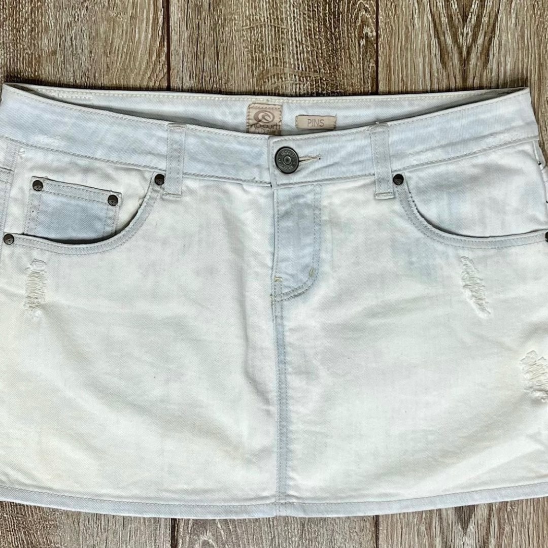 Ripcurl Denim Pins Mini Skirt on Carousell
