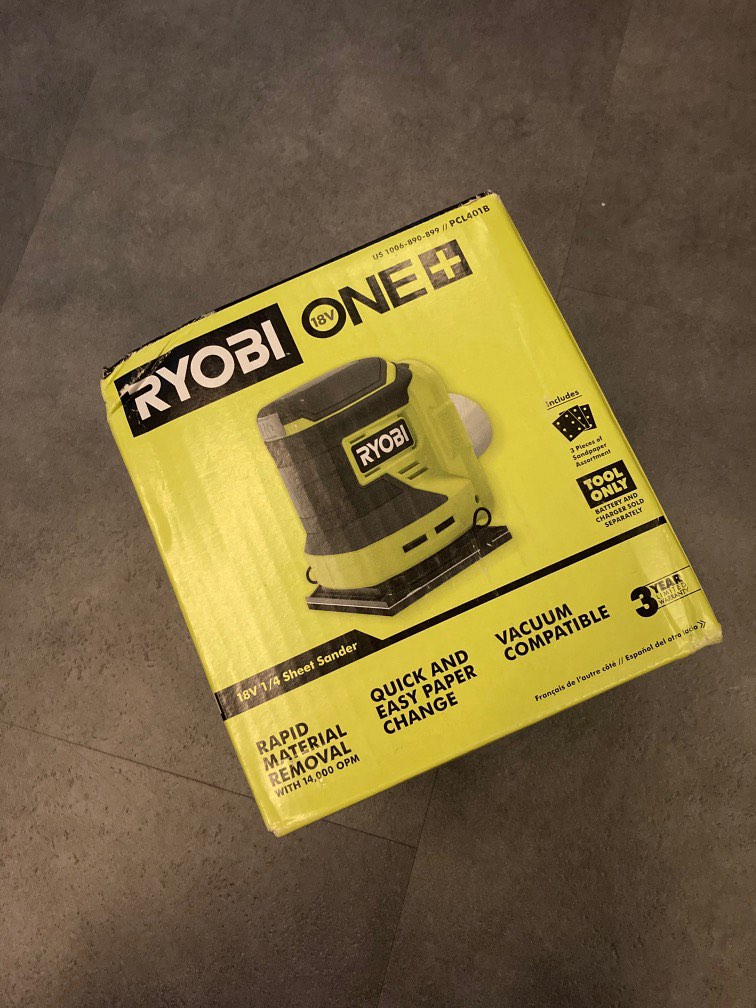 RYOBI 18V 1/4 SHEET SANDER (tool only), Furniture & Home Living, Home ...