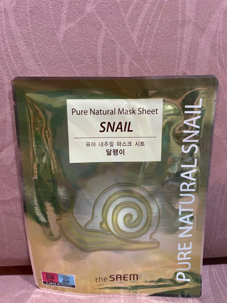 SAEM Pure Natural Mask Sheet Snail, Beauty & Personal Care, Face, Face ...
