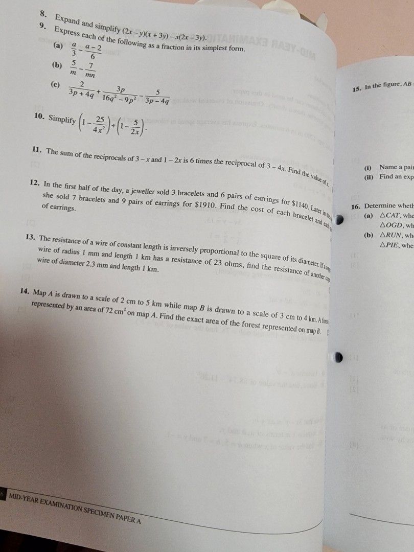 Secondary two mathematics workbook, Hobbies & Toys, Books & Magazines ...