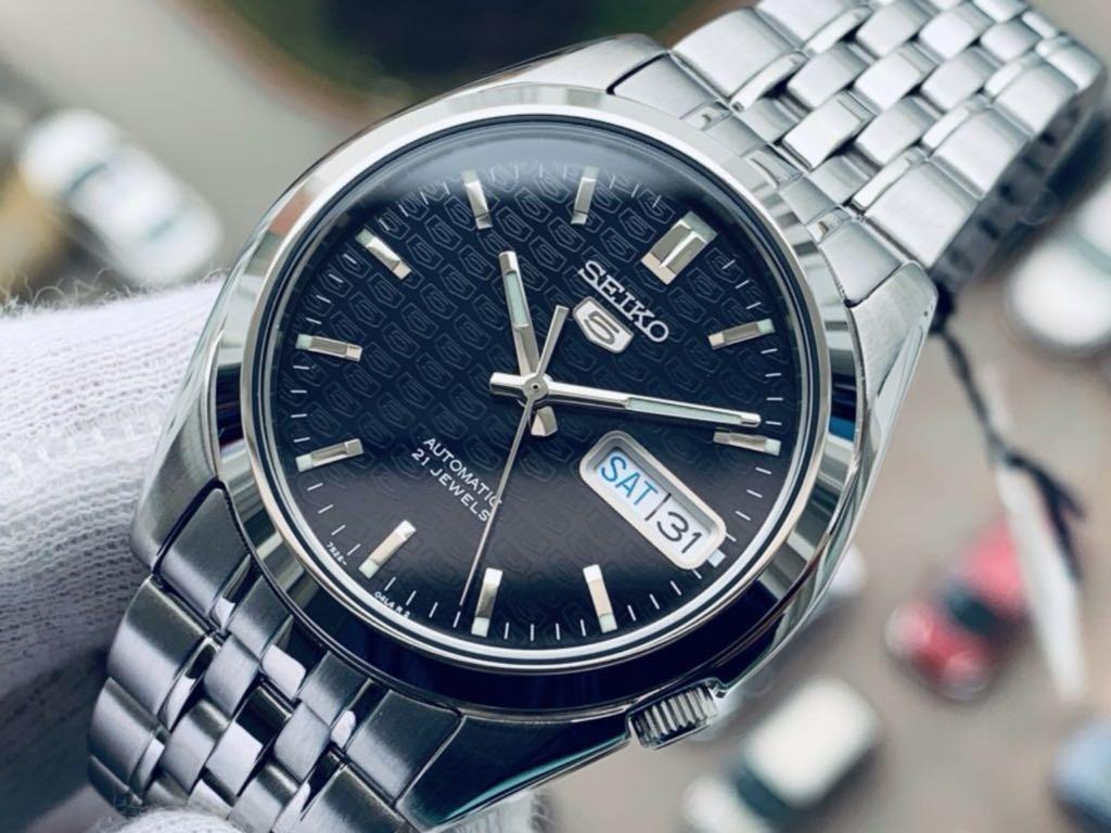 Seiko 5 SNK357 Men's Automatic Blue Dial Stainless Steel Analog Watch ...