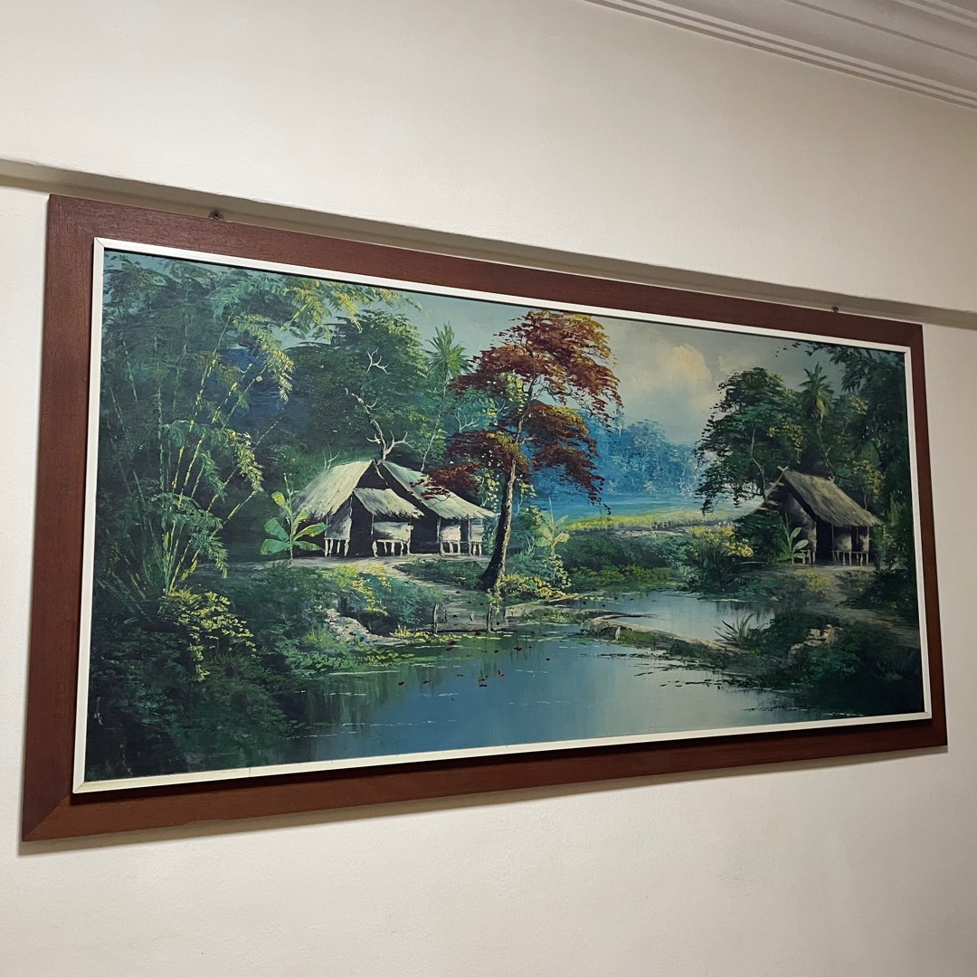 Sentosa Oil Painting with Wooden Frame, Furniture & Home Living, Home ...