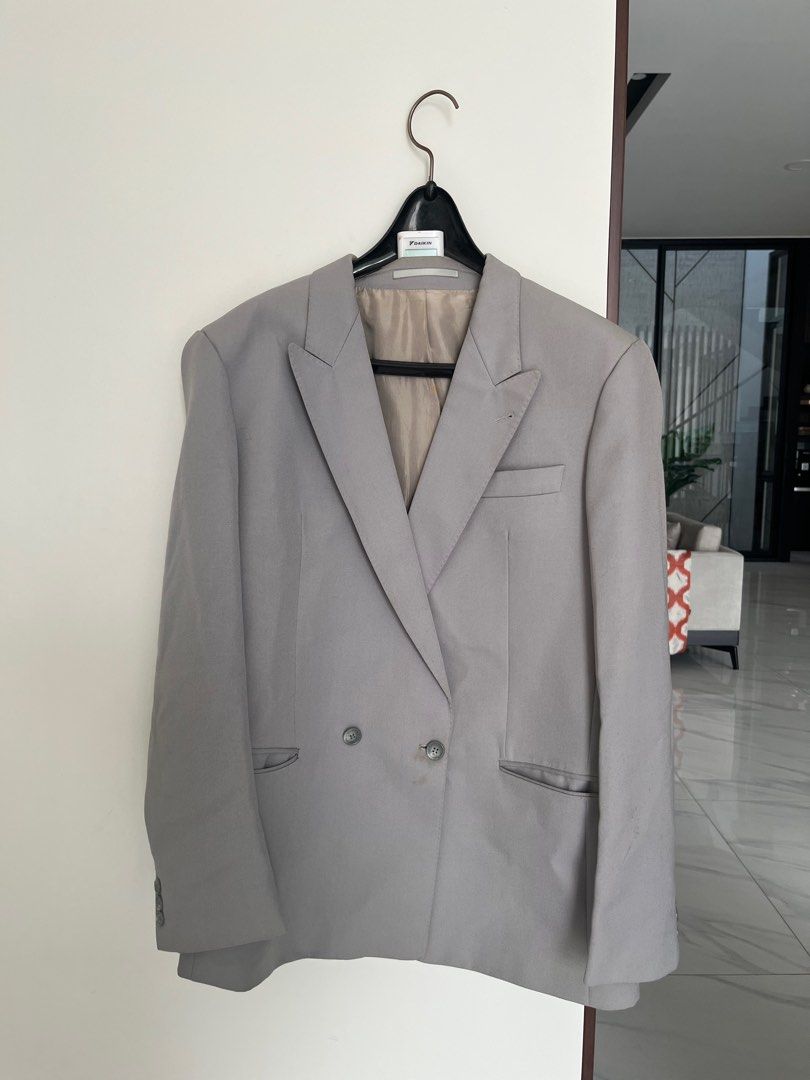 Set jas dan celana warna abu grey on Carousell