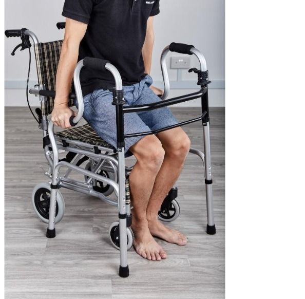SG Ready Stock Dual Support Foldable Walking Frame Height Adjustable 4 ...