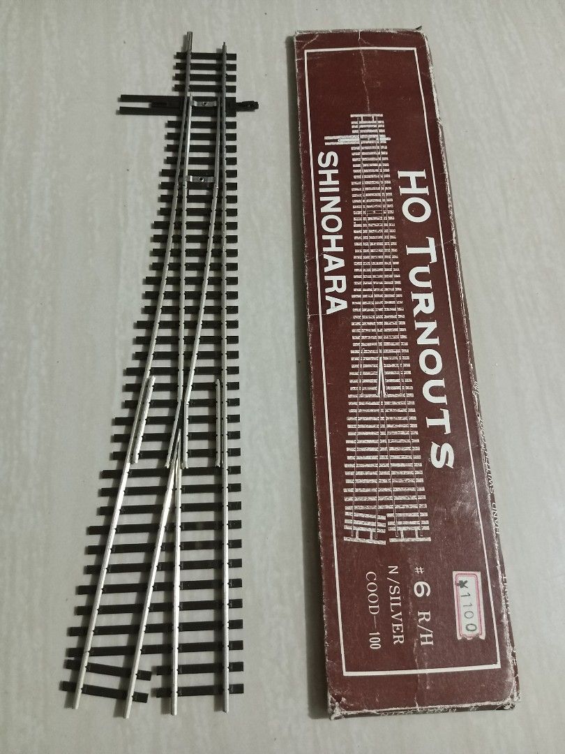 Shinohara Track 104 HO Code 100 Nickel Silver #6 Right Hand Turnout ...