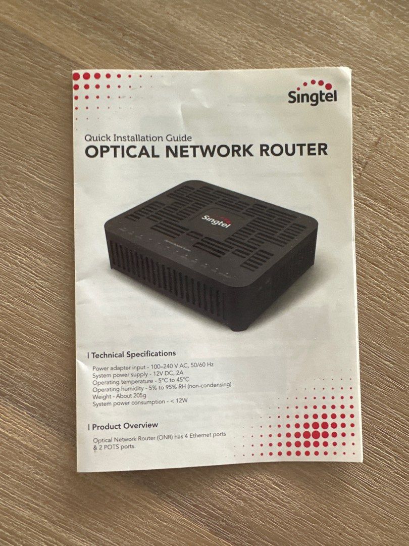 [FREE] Singtel Optical Network Router, Computers & Tech, Parts ...