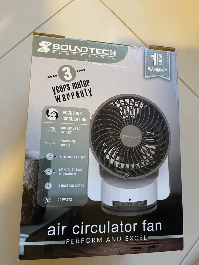 Sound tech electronic fan small fan table fan, Furniture & Home Living ...