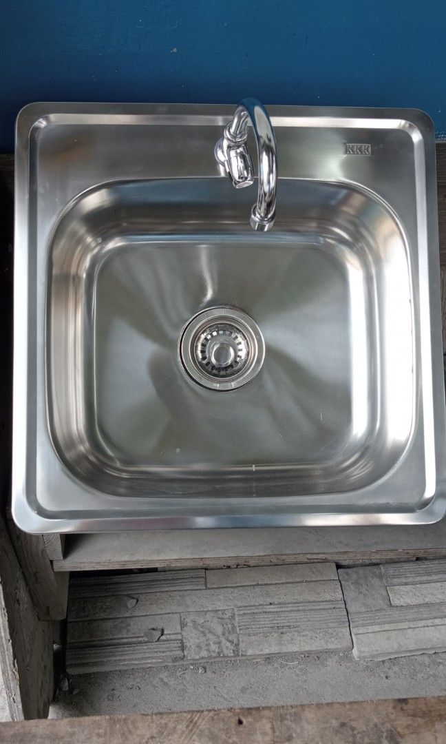 Square Type Stainless Kitchen Sink Murang Stainless Lababo Complete Set ...