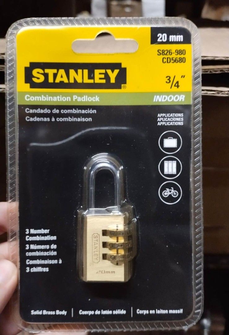 Stanley combination padlock 20mm #826-980 Resettable padlock, Furniture ...