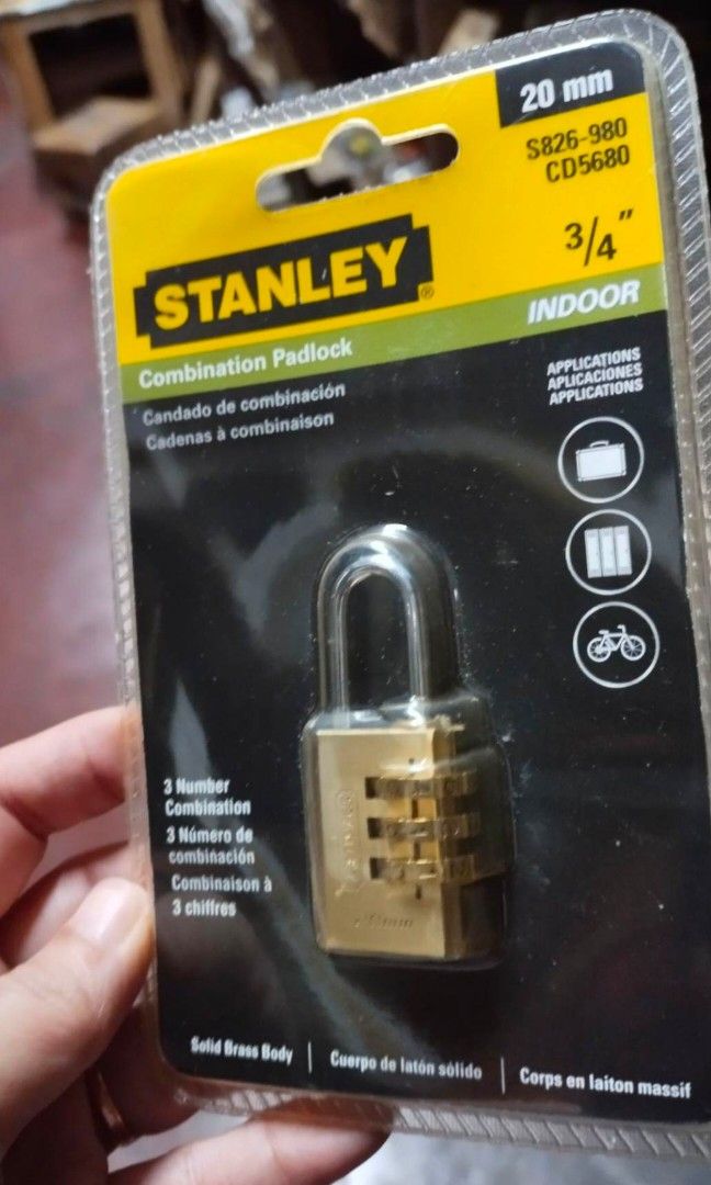 Stanley combination padlock 20mm #826-980 Resettable padlock, Furniture ...