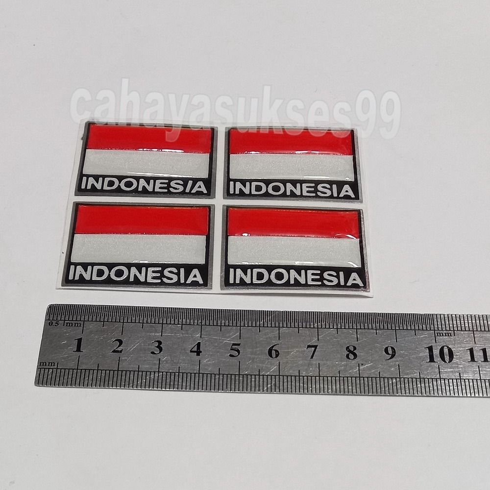 Sticker Timbul Bendera Merah Putih INDONESIA Kecil 4cm x 3cm Emblem ...