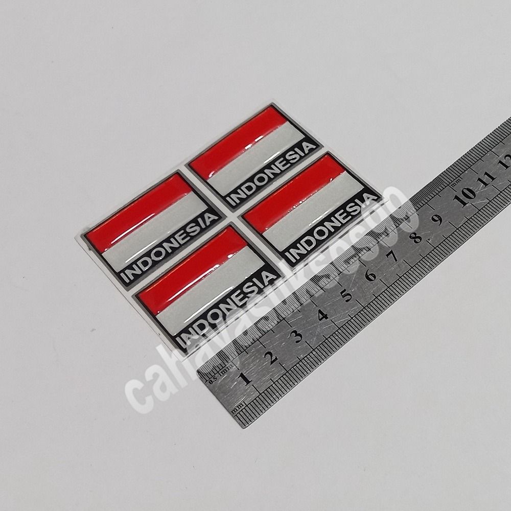 Sticker Timbul Bendera Merah Putih INDONESIA Kecil 4cm x 3cm Emblem ...
