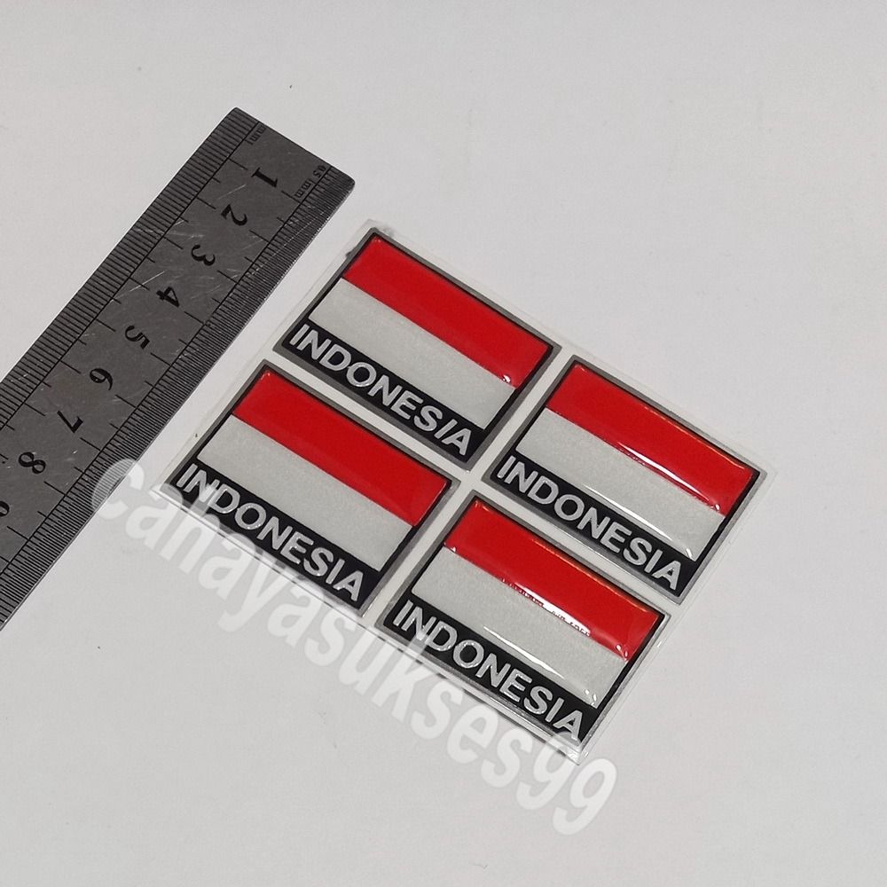 Sticker Timbul Bendera Merah Putih INDONESIA Kecil 4cm x 3cm Emblem ...