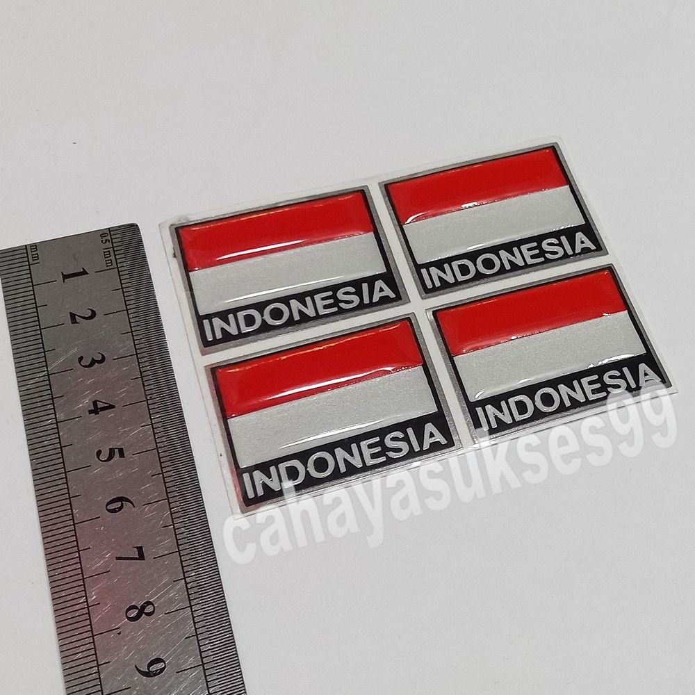 Sticker Timbul Bendera Merah Putih INDONESIA Kecil 4cm x 3cm Emblem ...