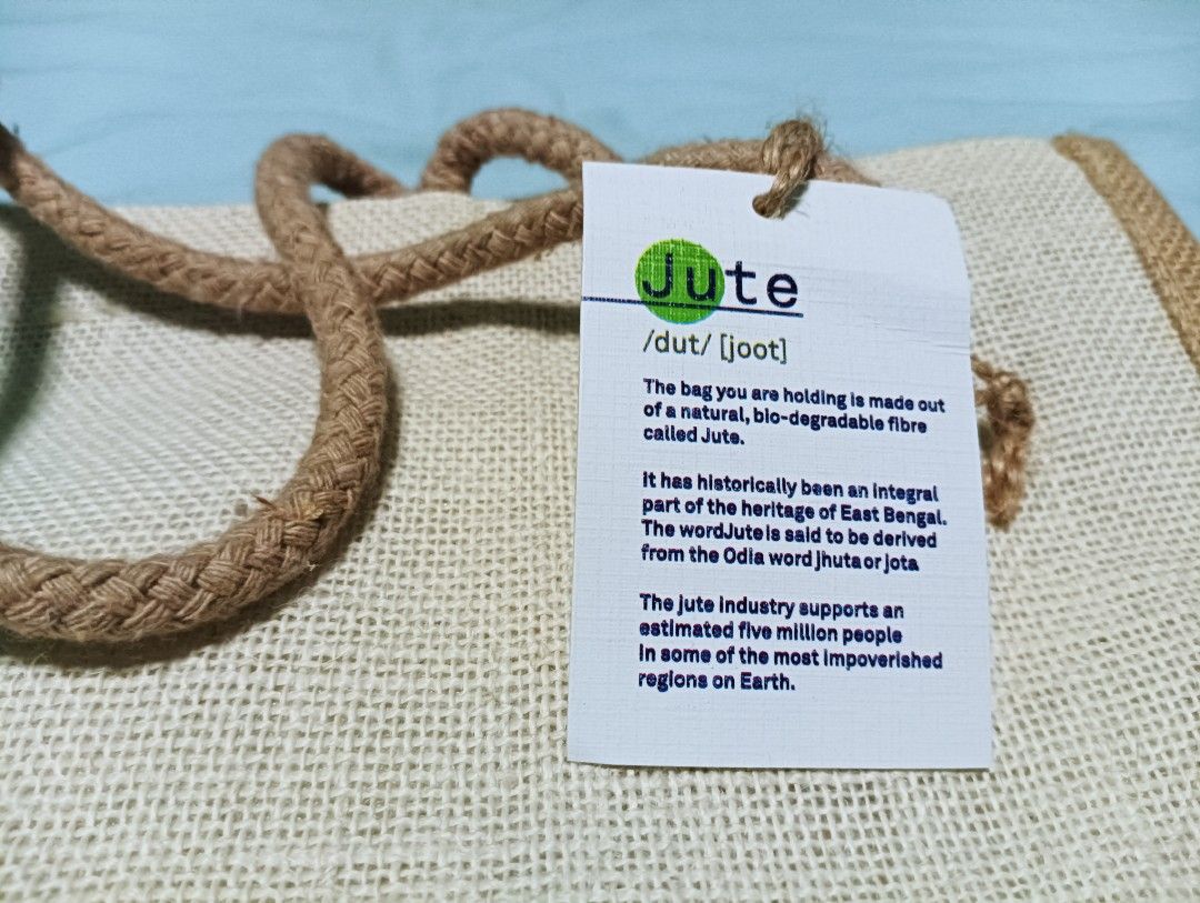 Sustainable Jute bag made of bio degradable fibre Jansport on Carousell