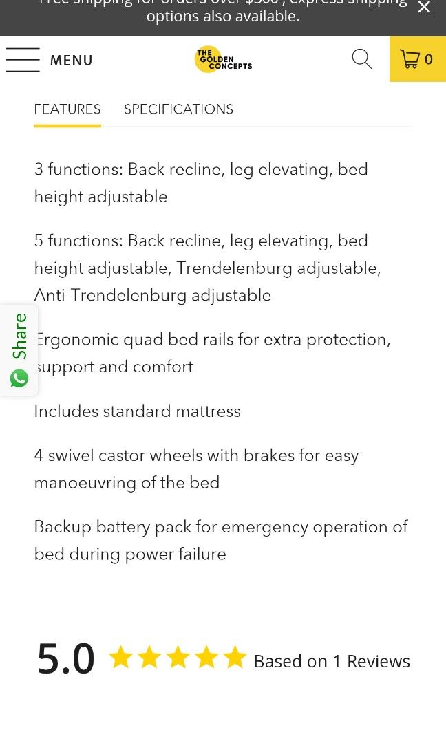 T motion Electric Hospital Bed including Apex air mattress, Health ...