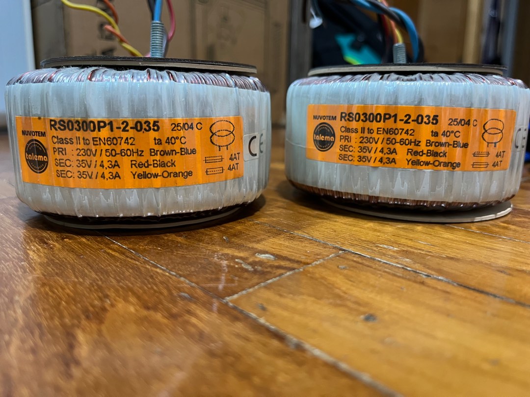 Talema toroidal transformer 300VA 35v x 2, Audio, Other Audio Equipment ...
