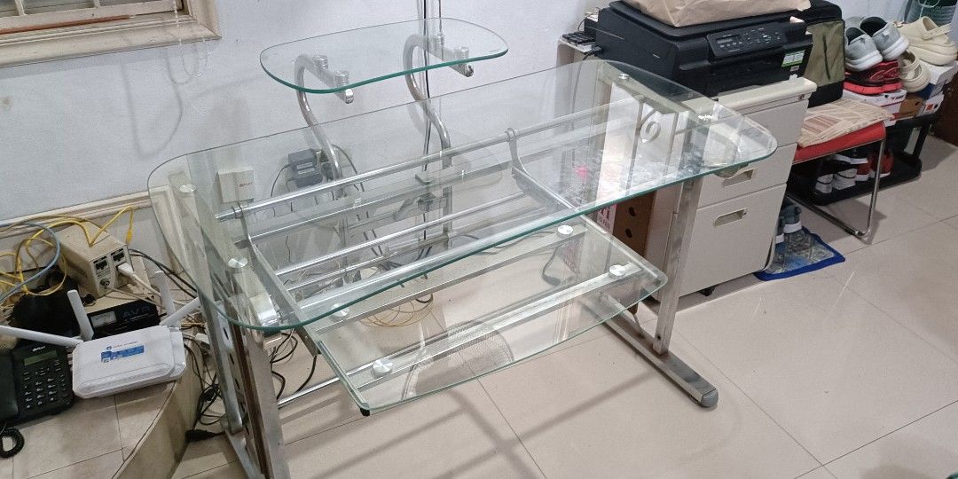 Tempered Glass Computer Table on Carousell