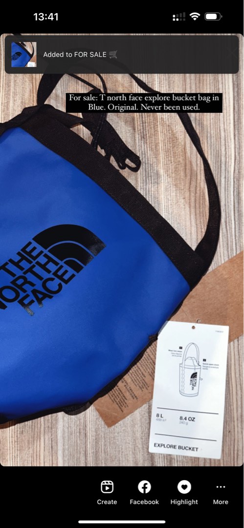 The North Face - Explore Bucket Bag in Blue, Hobbies & Toys, Travel ...