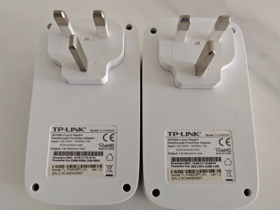TP-LINK TL-PA9020P KIT AV2000 HomePlug AV2 MU-MIMO Gigabit Passthrough ...