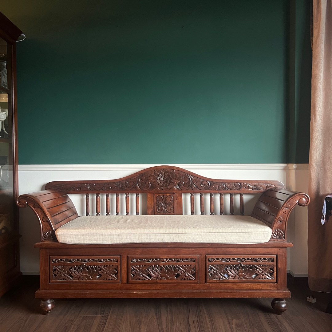 Traditional Indonesian Carved Wooden Sofa, Furniture & Home Living ...