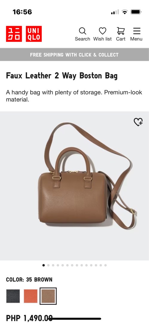 UNIQLO BOSTON BAG, Women's Fashion, Bags & Wallets, Cross-body Bags on ...