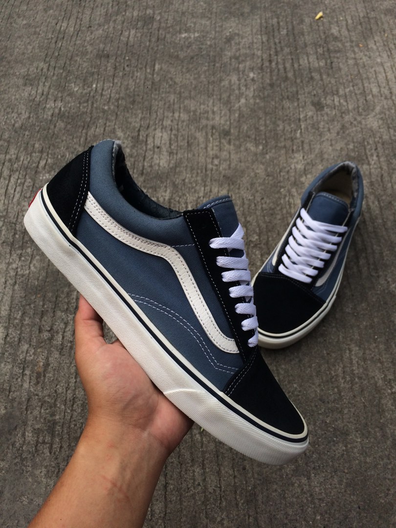 Vans Old Skool Classic Navy Blue, Men's Fashion, Footwear, Sneakers on ...