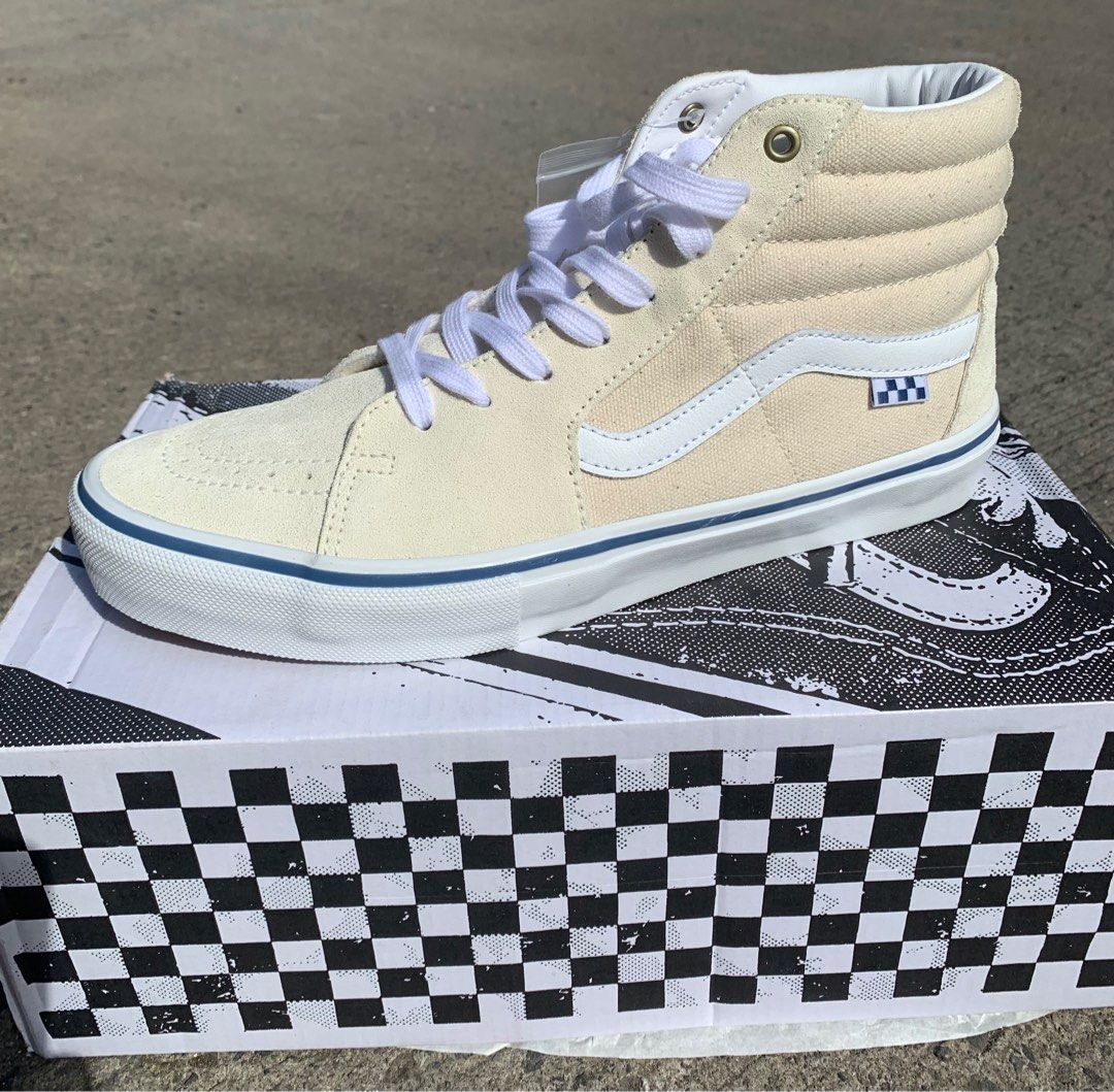 Vans Sk8 Hi (Raw Canvas) Classic White on Carousell