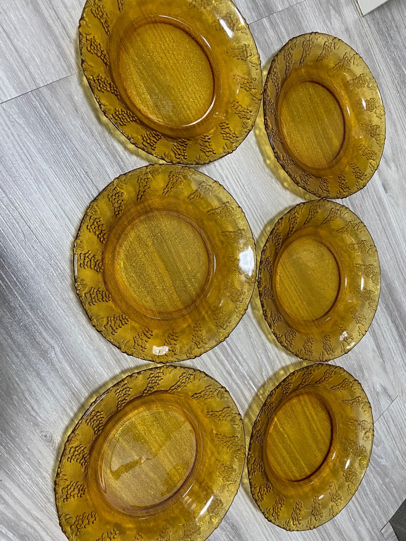 Vintage Amber plates , Furniture & Home Living, Kitchenware & Tableware ...