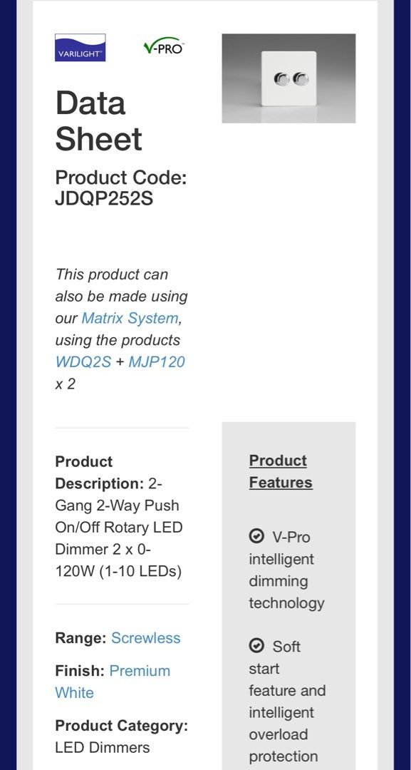 V-Pro 2-Gang LED Dimmer Switch, Furniture & Home Living, Lighting ...