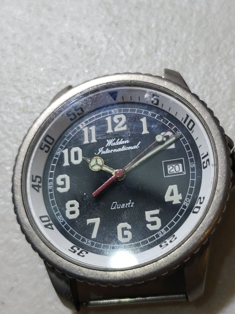 Waldan International Model 003 Black Quartz Titanium Watch Swiss Made ...