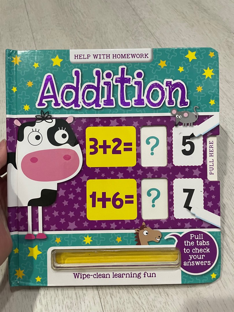 Wipeable Addition Book, Buku & Alat Tulis, Buku Anak-Anak di Carousell
