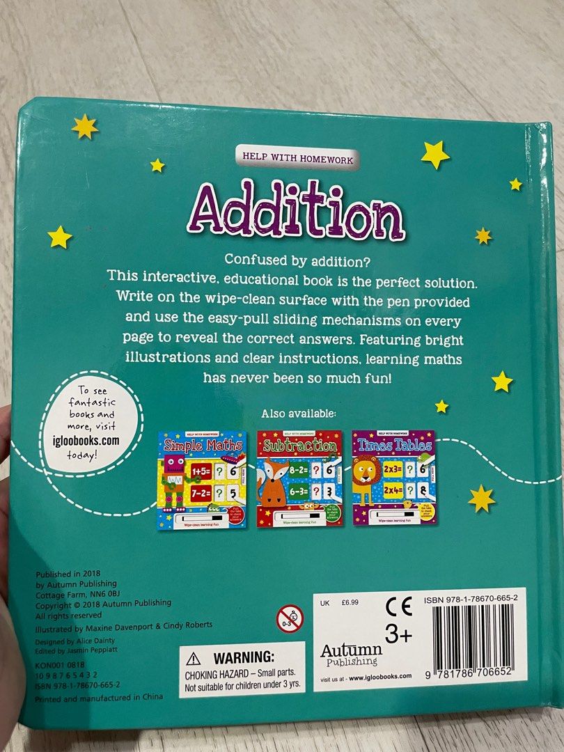 Wipeable Addition Book on Carousell