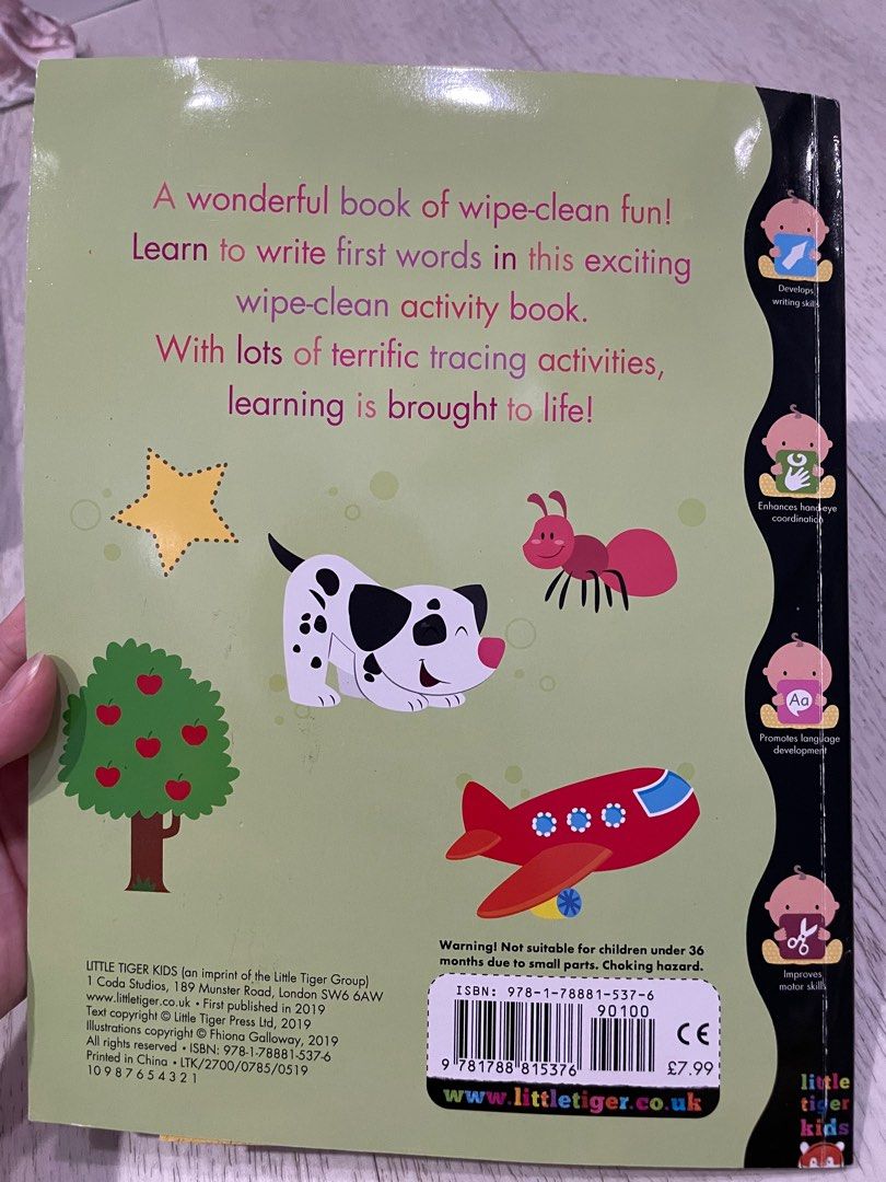 Wipeable Book I Can Write First Words, Buku & Alat Tulis, Buku Anak ...