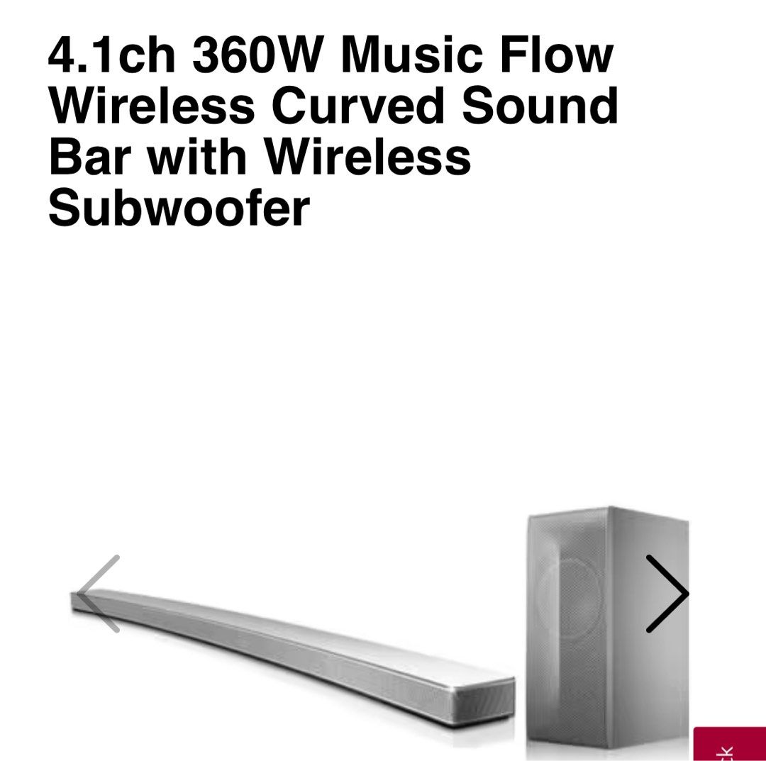 Wireless Curved Sound Bar with Wireless Subwoofer, Audio, Soundbars ...